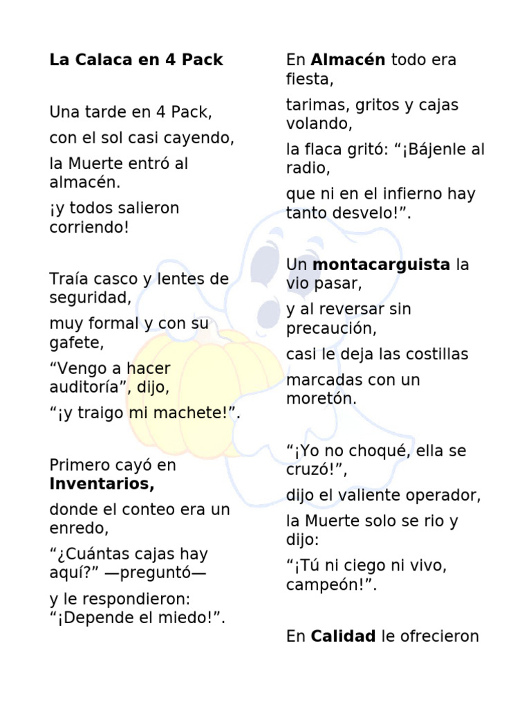 La Calaca en 4 Pack | PDF