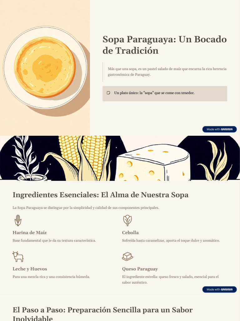 Receta Tradicional de Sopa Paraguaya | PDF | Queso | Sopa