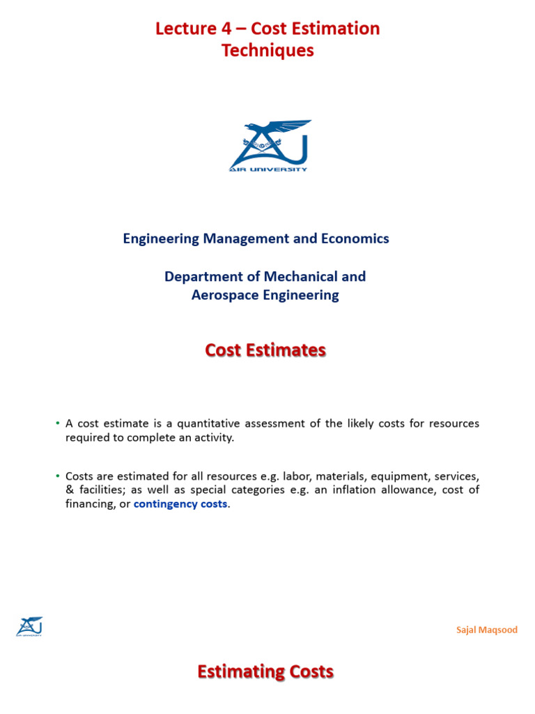 Cost Estimation Techniques in Projects | PDF | Accuracy And Precision ...