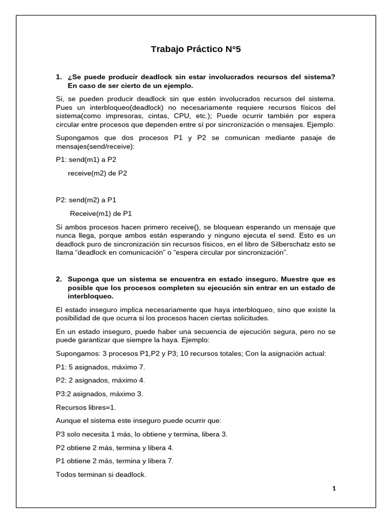 Trabajo Practico 5 SO | PDF