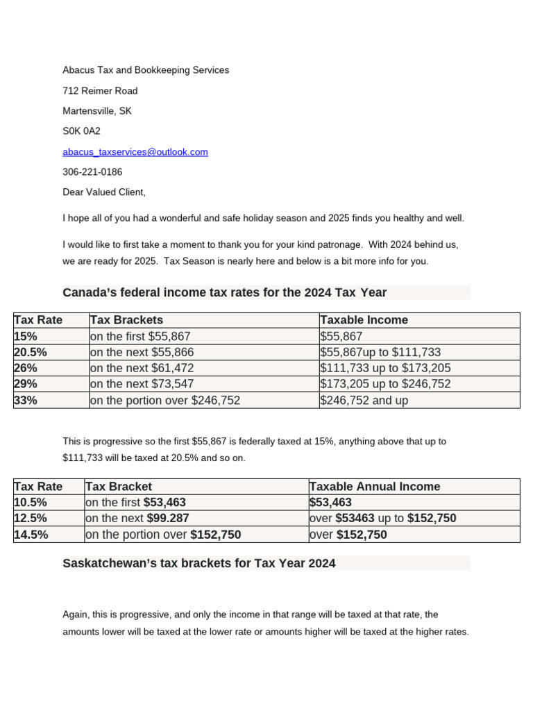 Client Letter, 2025 | PDF | Expense | Taxes