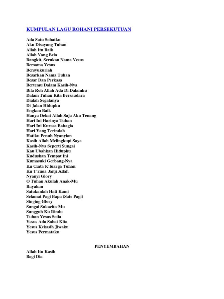 (Kumpulan Lagu Rohani Persekutuan | PDF | Seni | Puisi