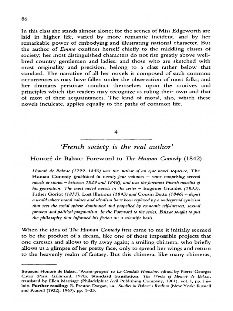 Balzac's Human Comedy: Society & Character | PDF | La Comédie Humaine ...
