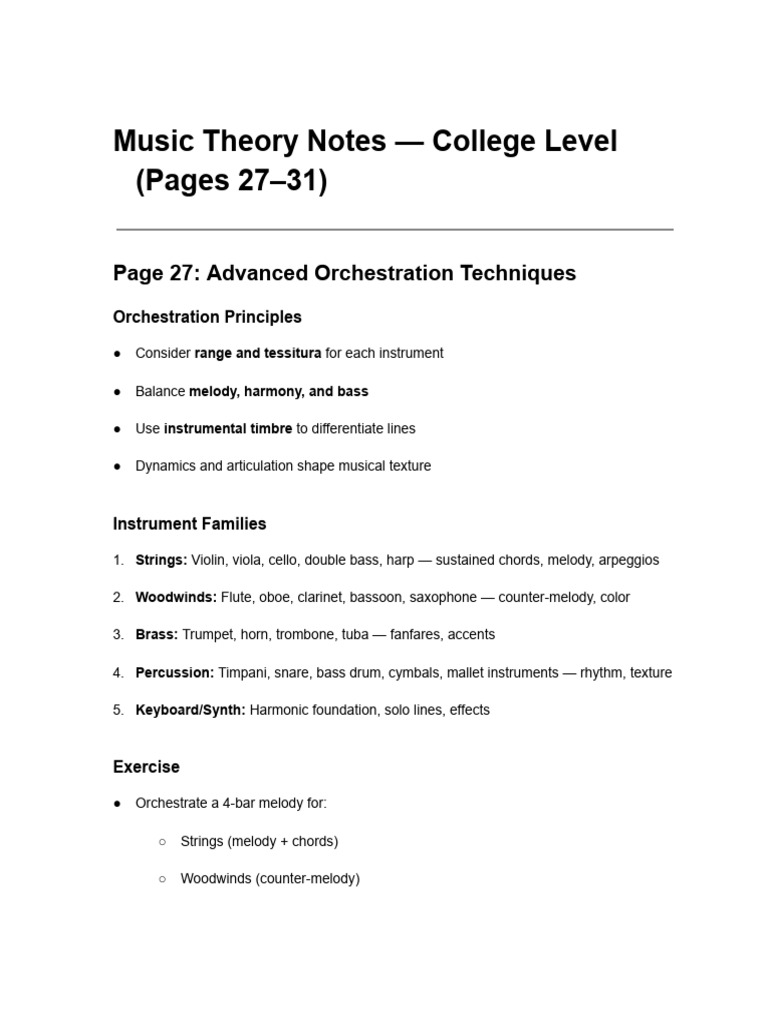 Music Theory Notes - College Level 5 | PDF | Chord (Music) | Harmony