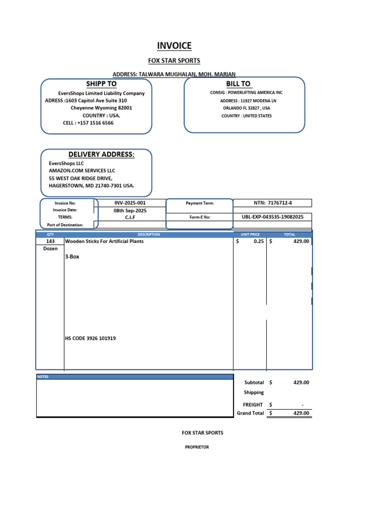 3-Box (Invoice UPS# 1Z K0F 511 67 4299 3715) | PDF