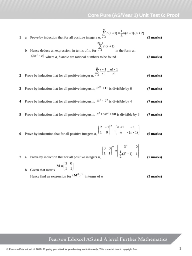 Induction Proofs for Positive Integers | PDF