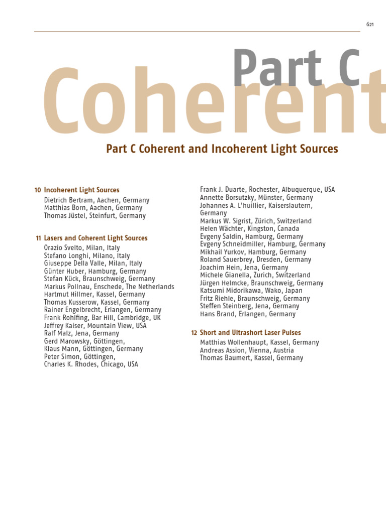 Coherent vs Incoherent Light Sources | PDF