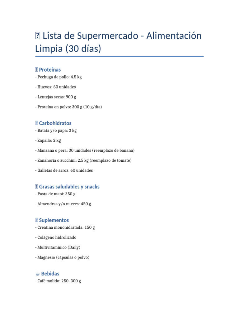 Lista Supermercado Imprimible | PDF