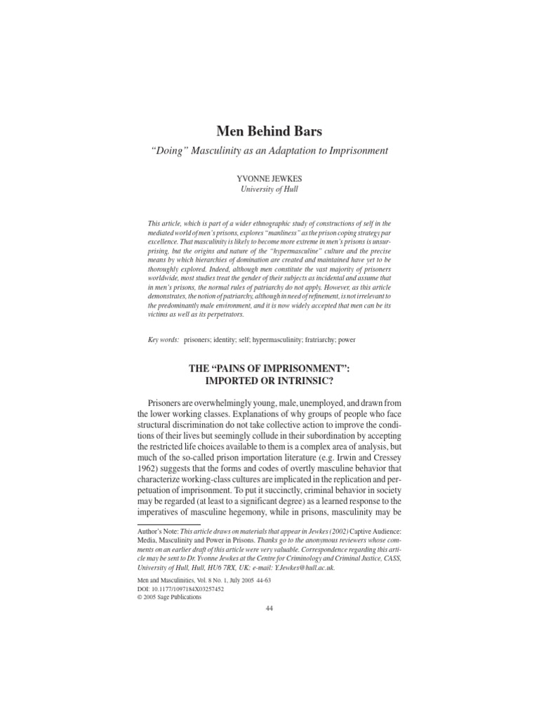 Jewkes2005 Men Behind Bars. Doing Masculinity As An Adaptation To ...