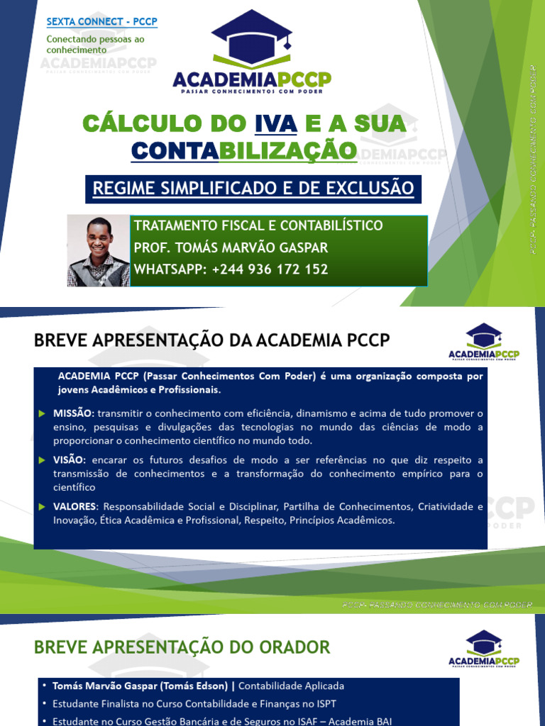 Cálculo e Regimes do IVA em Angola | PDF | Imposto sobre Valor Agregado ...