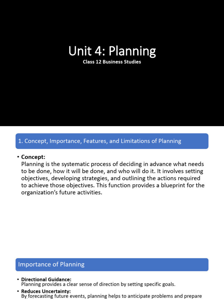 Unit 4 Planning | PDF | Planning | New Product Development