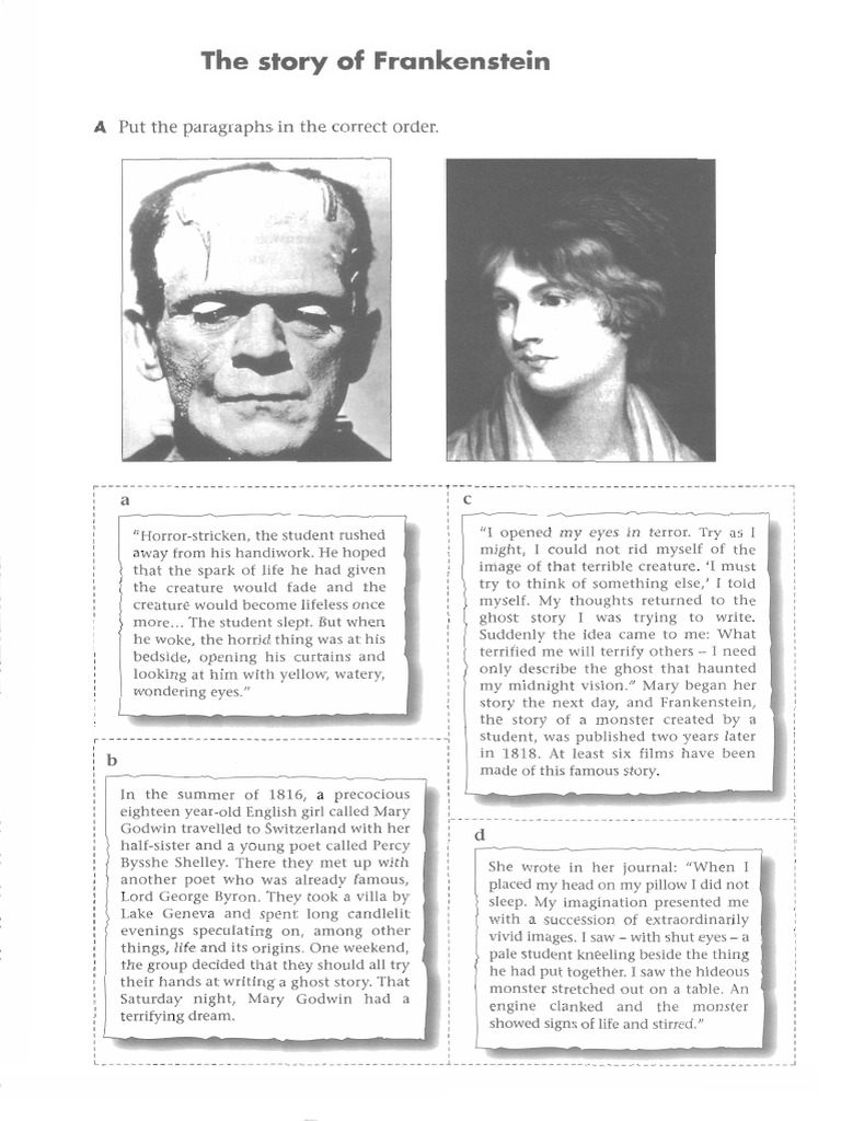 The Story of Frankenstein - Worksheet | PDF