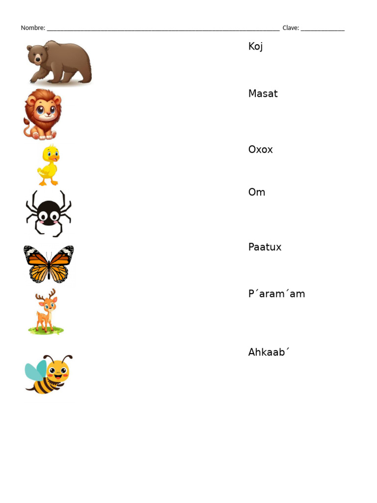 Los Animales en Poqomam | PDF