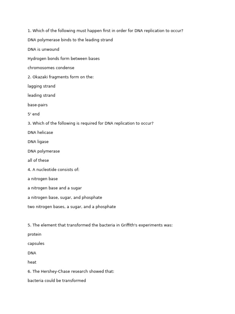 Dna Quiz Replication | PDF