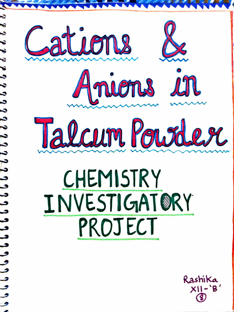 Chemistry Project on Talcum Powder | PDF | Minerals | Materials