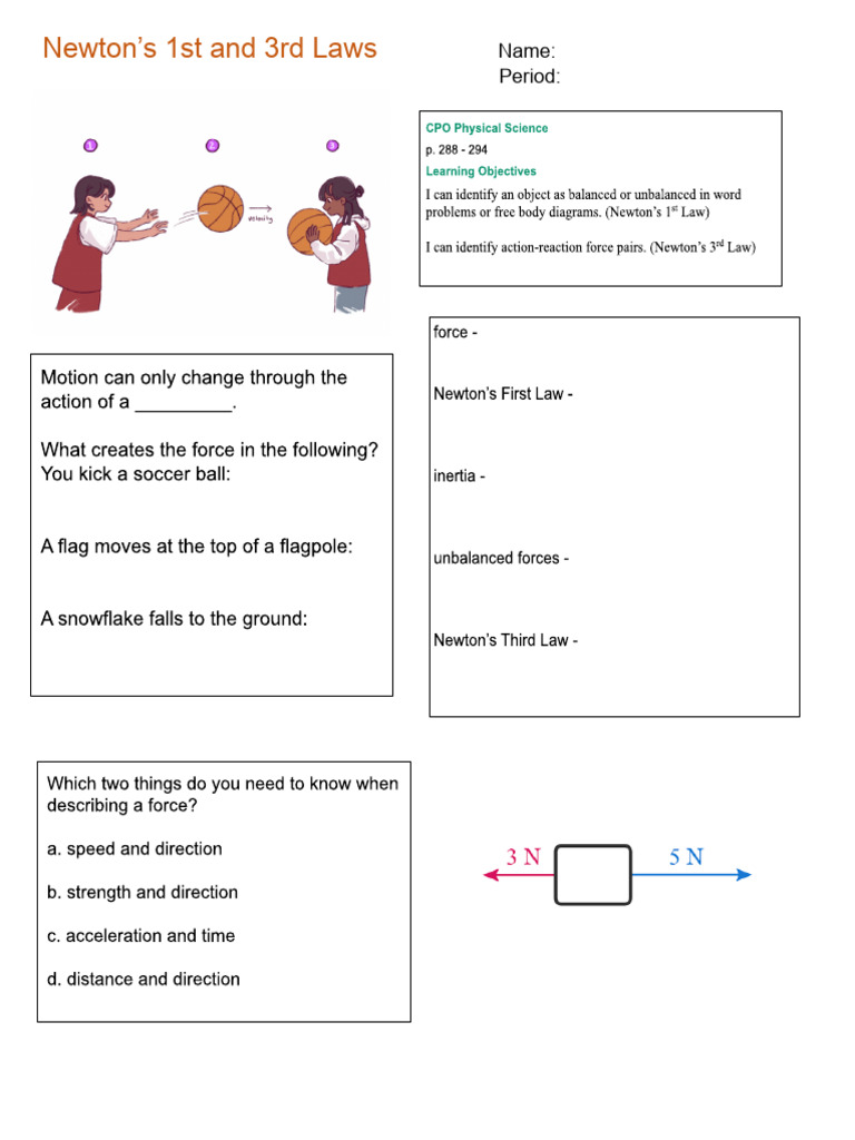 Newton's 1st and 3rd Laws Frames | PDF
