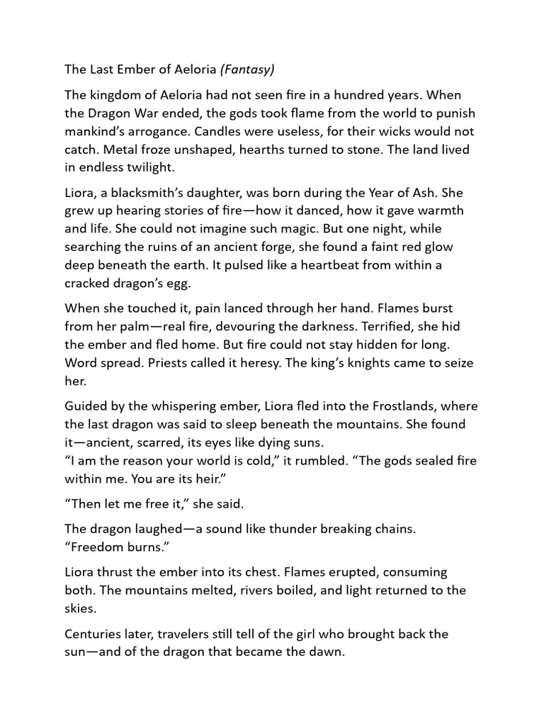 The Last Ember of Aeloria | PDF