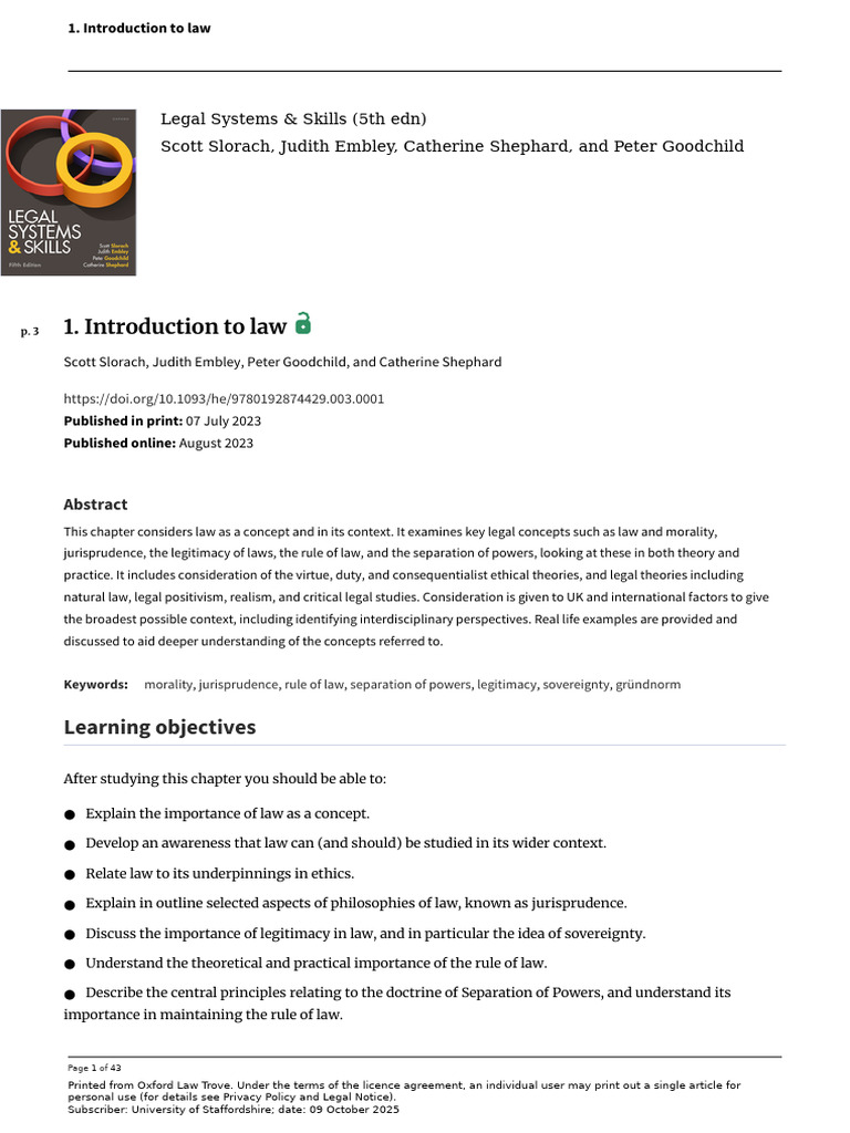 Introduction to Legal Concepts and Context | PDF | Virtue Ethics ...