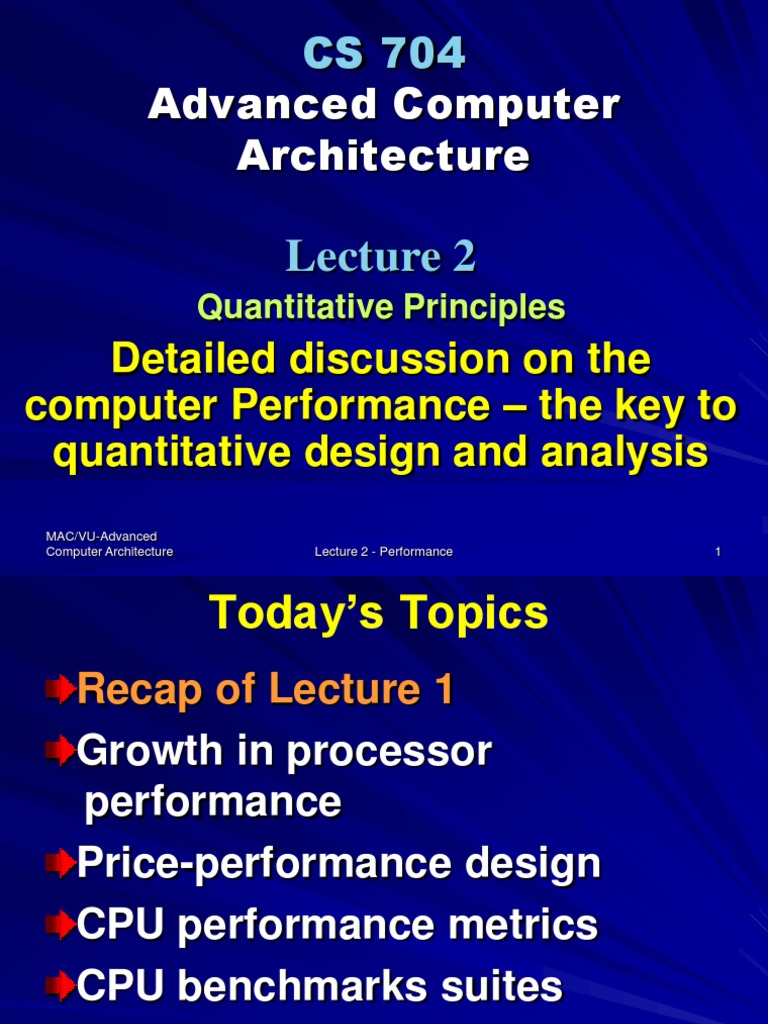 Advanced Computer Architecture Ii Cs704 Power Point Slides Lecture 02 Pdf Central