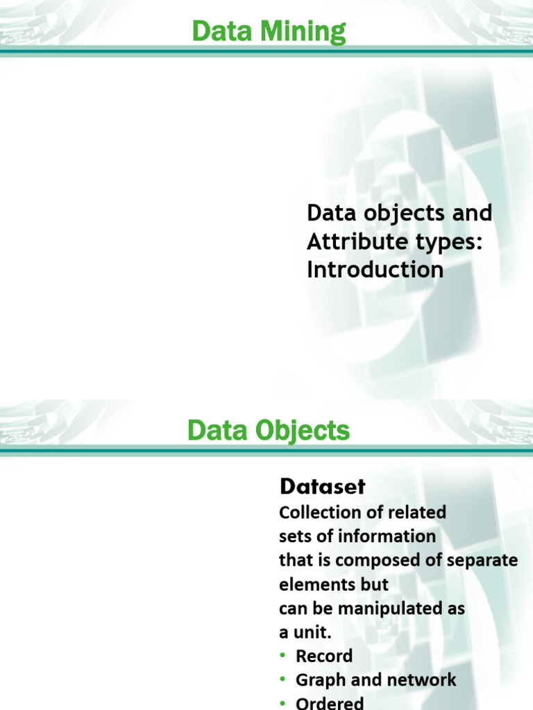 09.data Objects and Attribute Types Introduction | PDF | Level Of Measurement | Applied Mathematics
