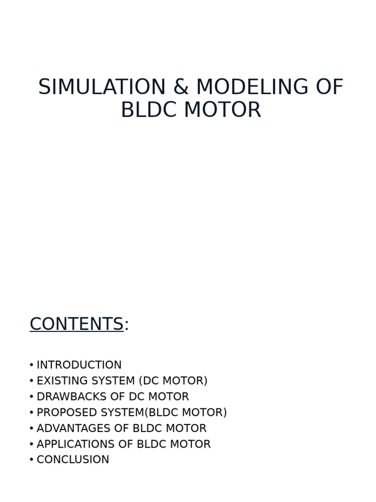 BLDC Motor Abstract | PDF | Electric Motor | Electrical Components