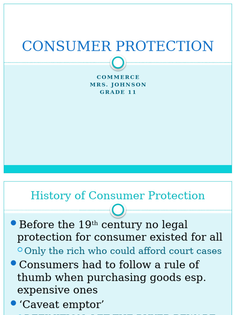 Consumer Protection Laws Overview | PDF | Credit | Finance & Money ...