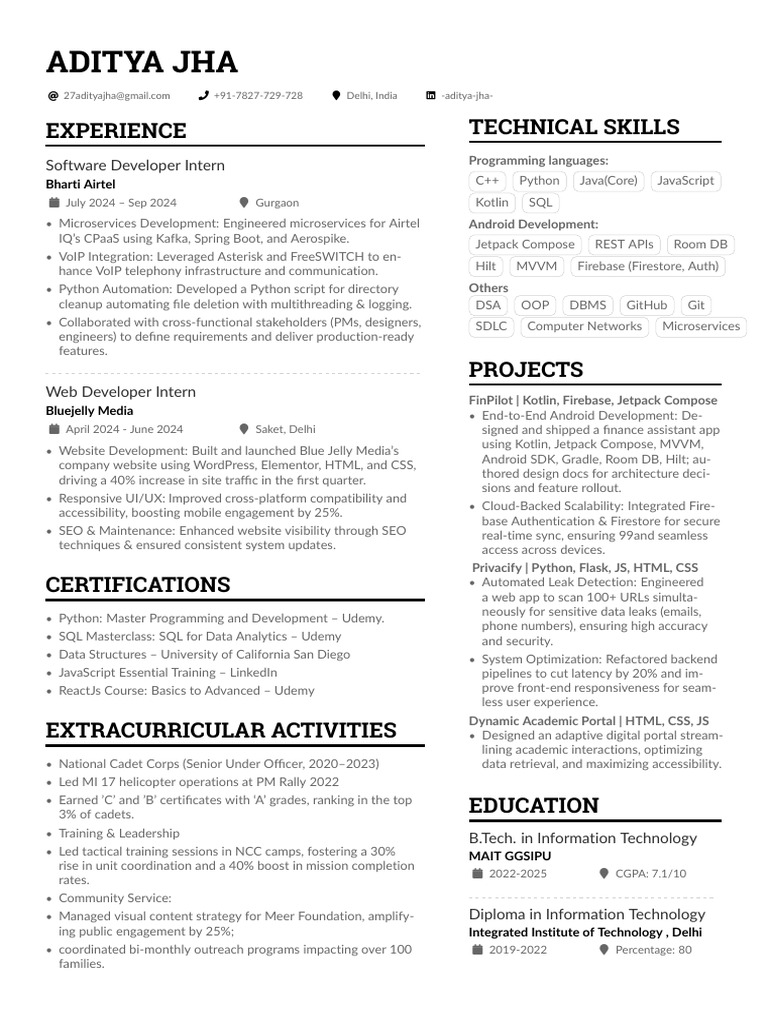 Pranav s Resume Mohit Style Copy for Adi (1) | PDF | Android (Operating ...