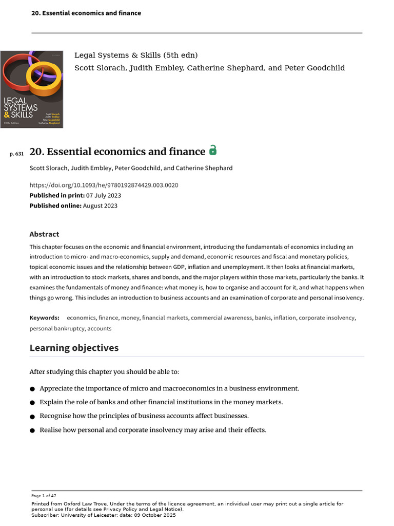 Essential Economics and Finance Overview | PDF | Inflation | Macroeconomics