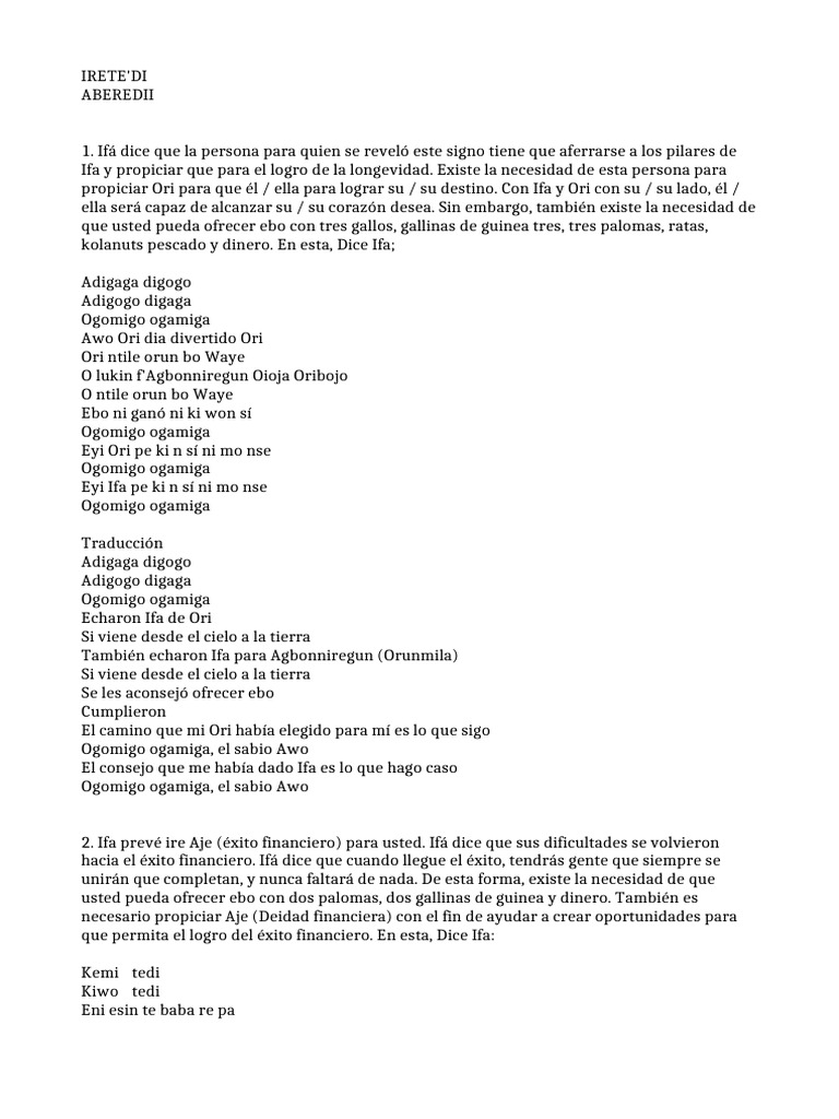 5 Irete Odi Ingles | PDF | Santeria