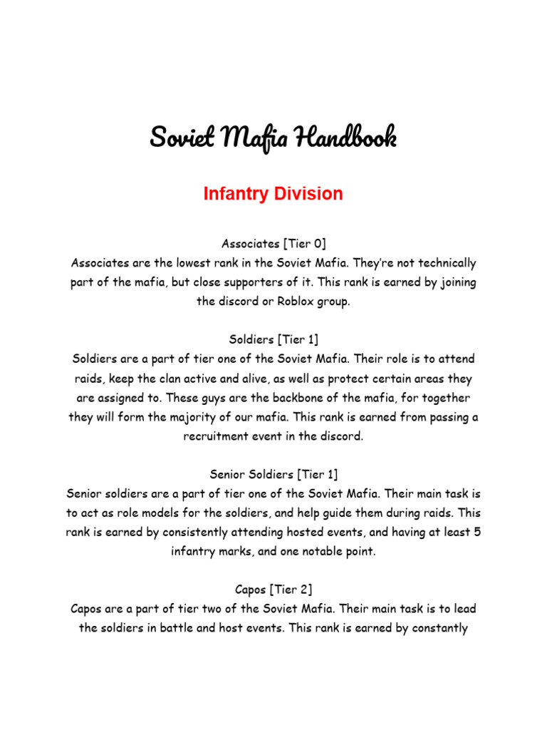 Soviet Mafia Rank Structure Guide | PDF | Military