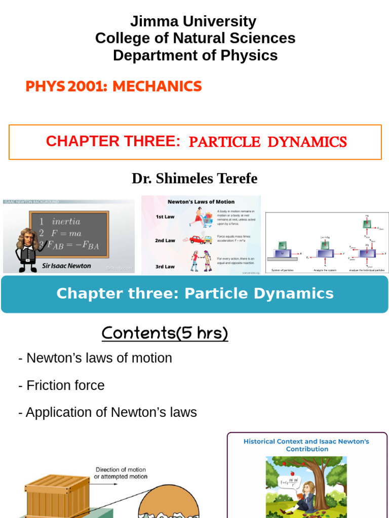 Particle Dynamics in Mechanics | PDF | Force | Friction