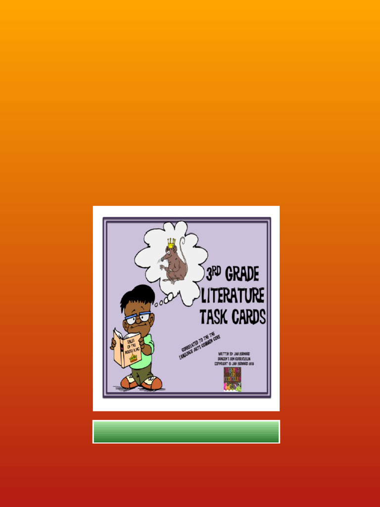 3rd Grade Literature Task Cards And Game Dragonsdencurriculum sample ...