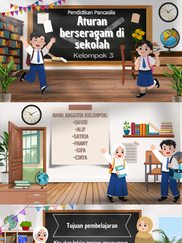 Aturan Di Sekolahku Presentasi Pendidikan Cokelat Hijau Ilustratif ...