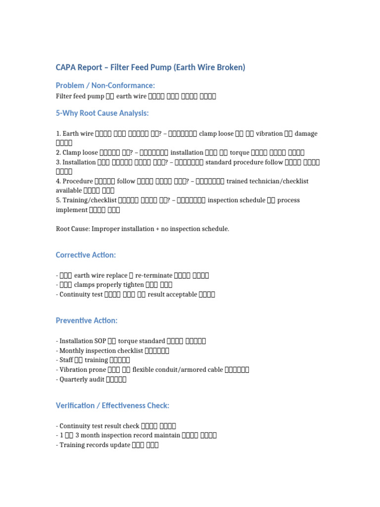 CAPA Filter Feed Pump | PDF