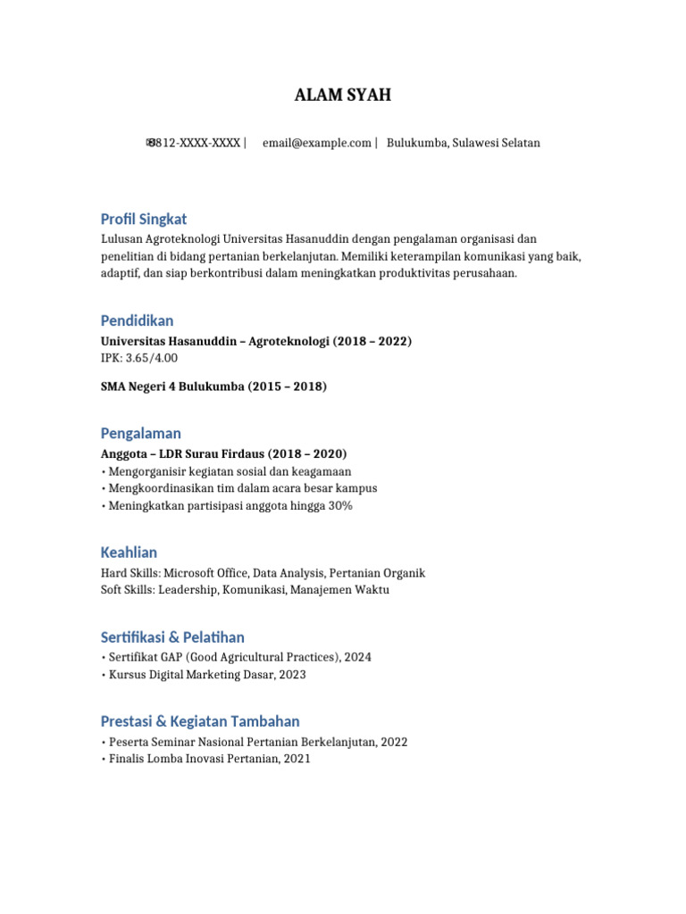 CV Alam Syah | PDF
