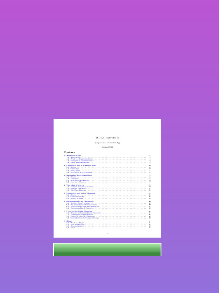 Algebra Ii Lecture Notes Prof Michael Artin available instanly | PDF ...