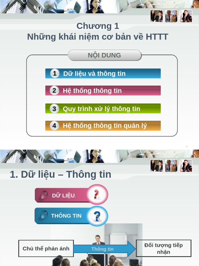 Chuong 1 - Nhung Khai Niem Co Ban Ve HTTT | PDF