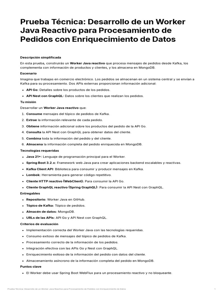 Prueba Tecnica Back End | PDF | Mongo Db | Java (lenguaje de programación)