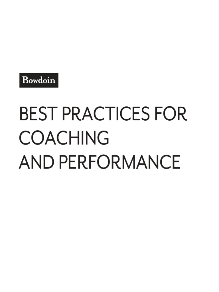 Best Practices for Performance Coaching | PDF | Employment | Human ...