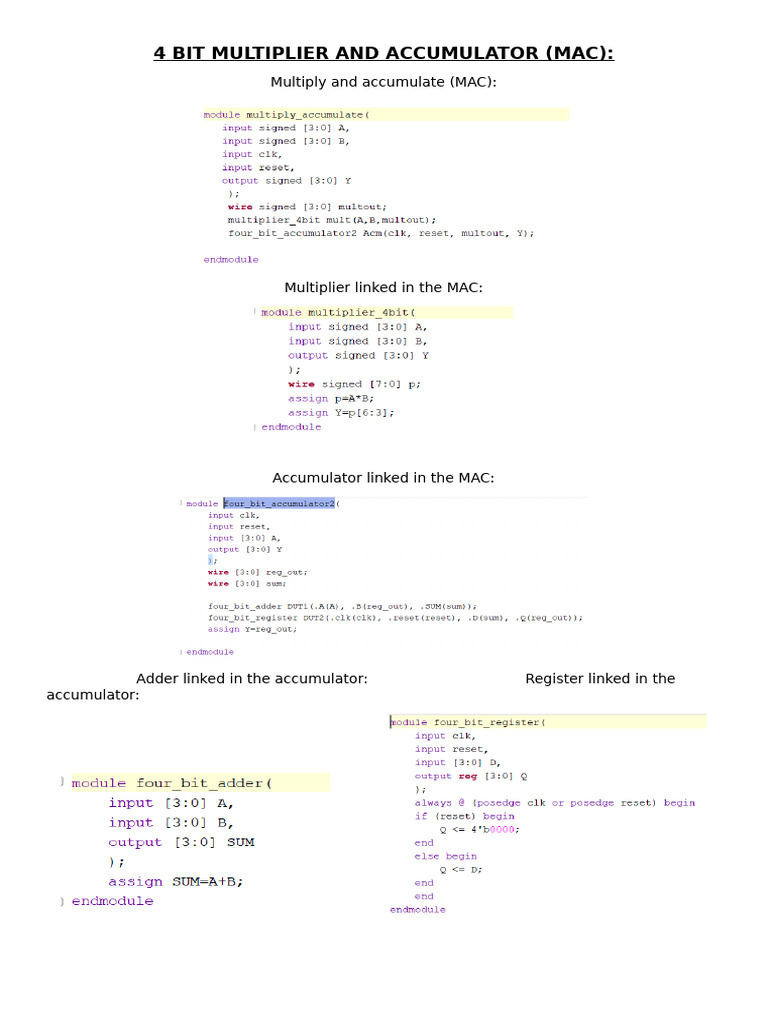 Multiplier and Accumulator | PDF
