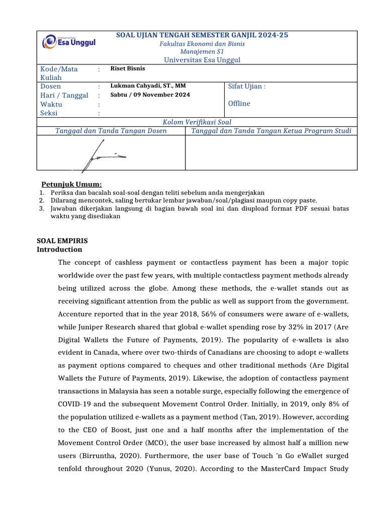 Uts Riset Bisnis Ganjil 2024 | PDF | Behavior | Attitude (Psychology)