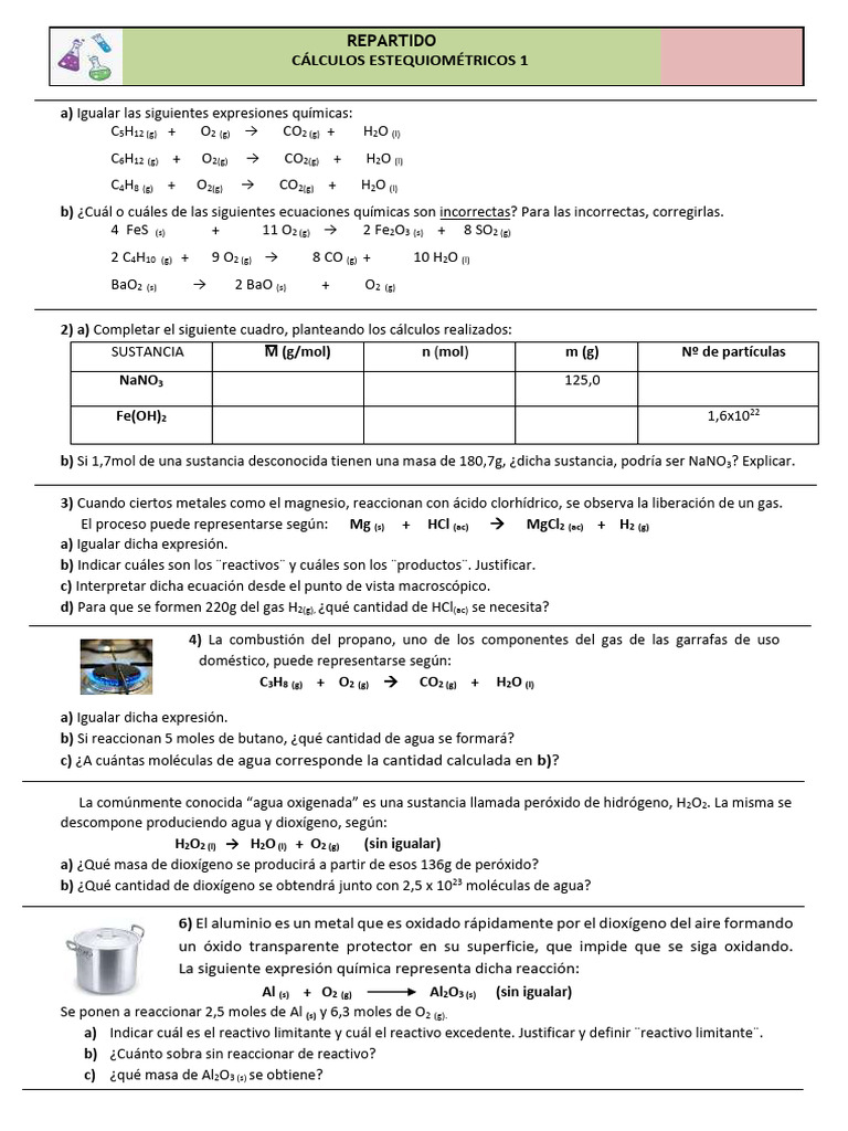 Problemas Cálculos Estequiométricos 1 | PDF | Amoníaco | Metanol