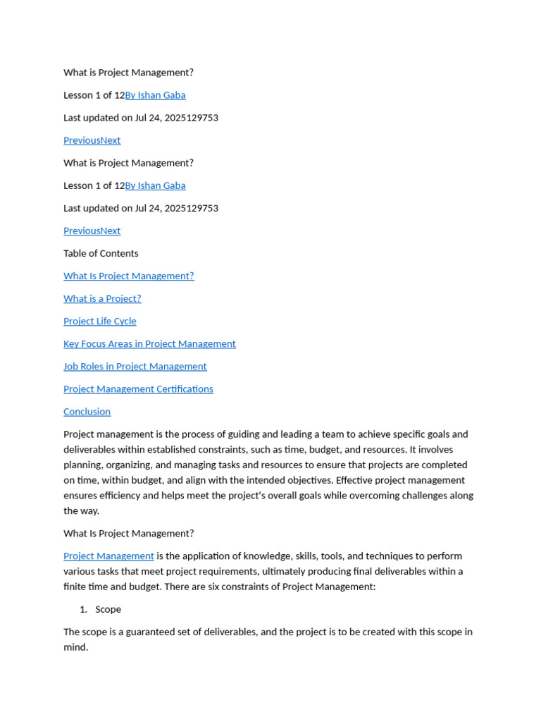 Understanding Project Management Basics | PDF | Agile Software ...