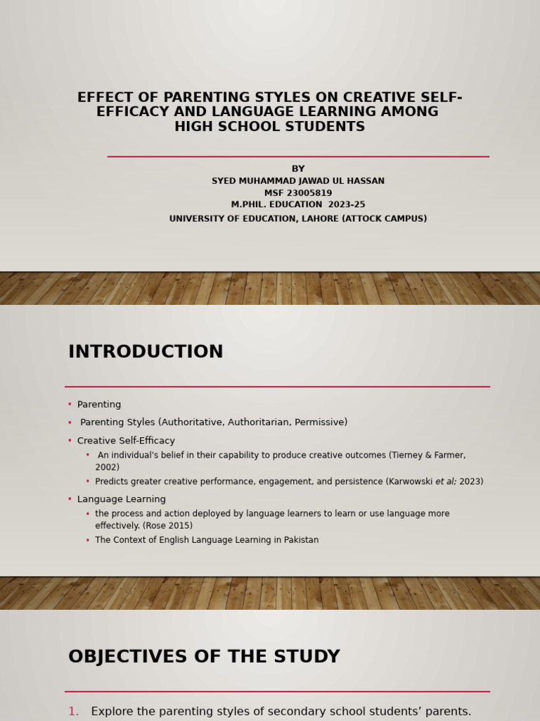 Jawad Thesis | PDF | Parenting | Self Efficacy