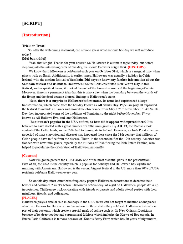 Script | PDF | Halloween