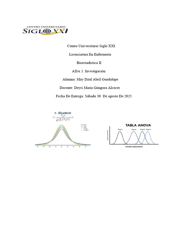 ADA2 May Dzul Abril Guadalupe1 | PDF | Prueba de ji cuadrado | Diferencia