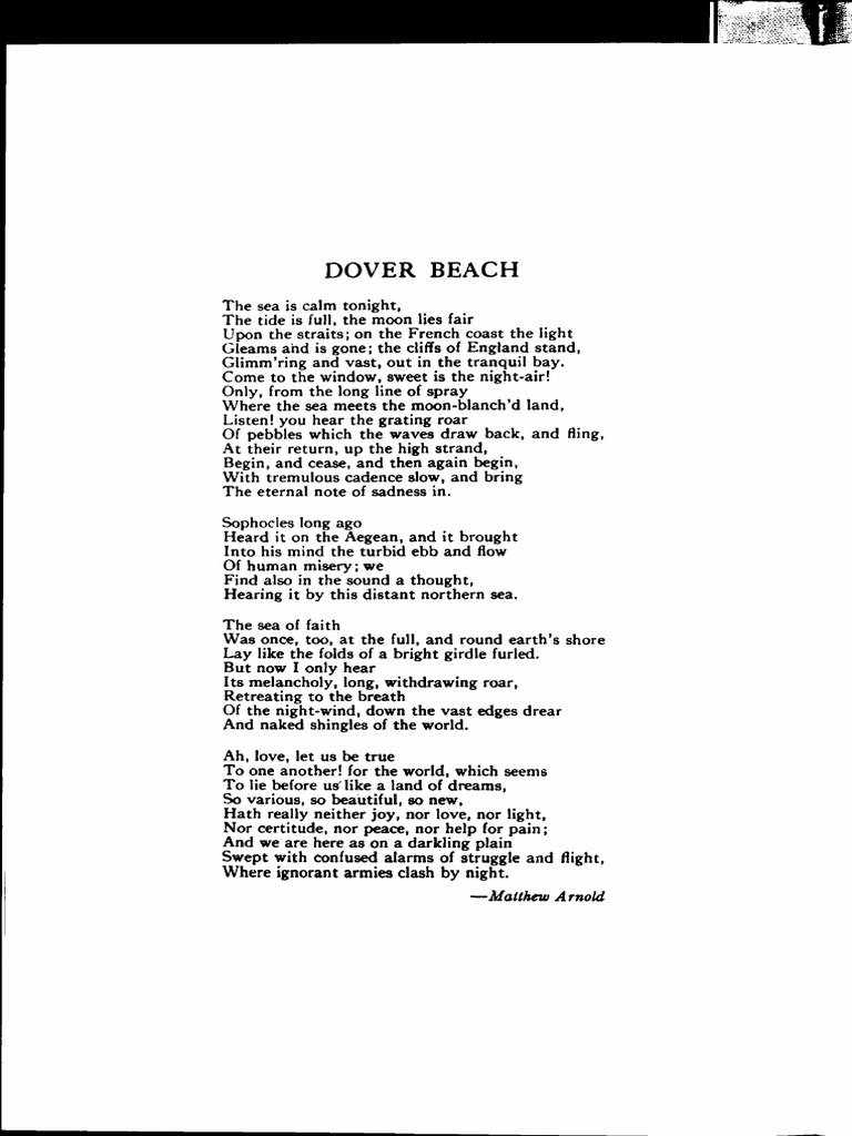 Dover Beach Poem Analysis | PDF | Coastal Geography | Physical Oceanography
