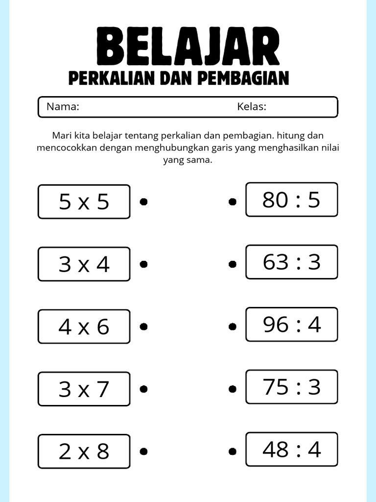 LKPD Perkalian Dan Pembagian | PDF