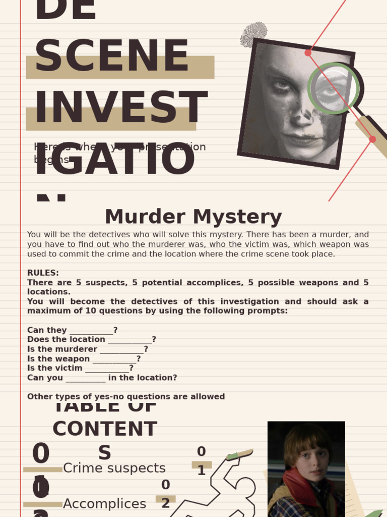 Murder Mystery Investigation Game | PDF