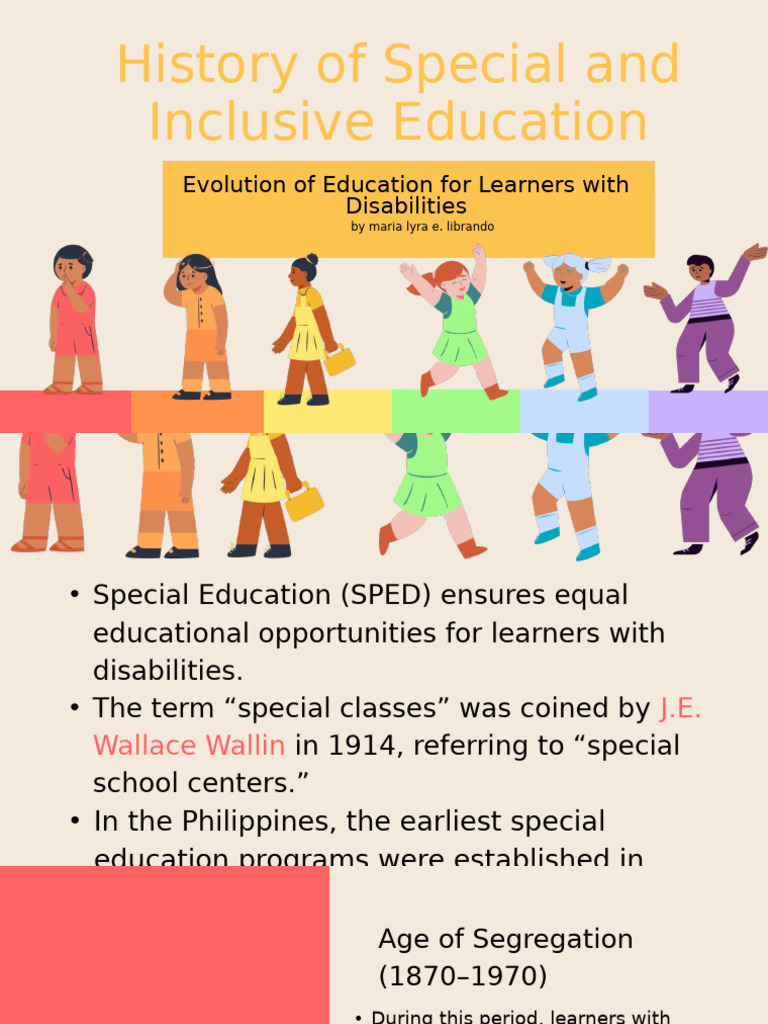 Part I - Hist. Foundations of Special Ed - SPED 3001 | PDF | Special ...